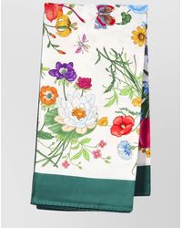 Gucci Silk Scarf Floral Motif Square Design in Pink | Lyst UK