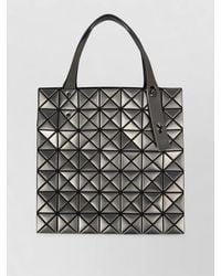 Issey Miyake Geometric Pattern Tote Bag Top Handles in White | Lyst UK