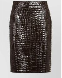 Tom Ford Crocodile Print High Waist Mini Skirt in Blue | Lyst UK