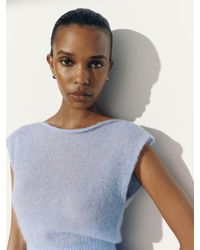 Reformation Soren Sheer Alpaca Sweater Top in Black | Lyst