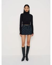 Reformation Carla Herringbone Tweed Mini Skirt in Grey | Lyst UK