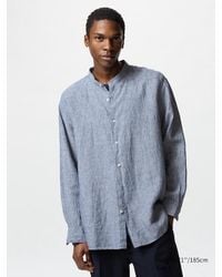 Uniqlo 100% Premium Linen Shirt (Stripe) in Green for Men | Lyst UK