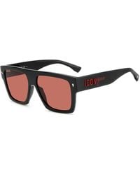 DSquared² Icon 0010/S 003/Ir Sunglasses Acetate Squared Normal in Black ...