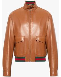 Leather Brown Jackets for Women | Lyst