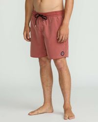 Volcom Center Elastic Waist Trunks in Blue for Men | Lyst