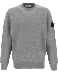 Stone Island Zip Collared Logo-Badge Sweatshirt in Blue for Men | Lyst UK