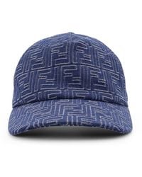 Fendi Ff Jacquard Cap Hats Black for Men | Lyst UK