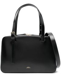 A.P.C. Leather Tote Bag in Black | Lyst UK