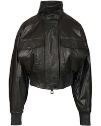 Stella Maxwell X Marella Padded Leather Trench Coat Jackets Grey in ...