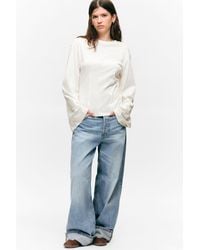 Monki Fitted Turtleneck Top in Grey | Lyst UK