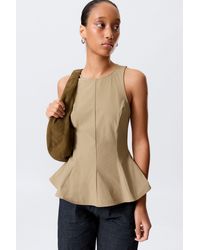 Monki Fitted Turtleneck Top in Grey | Lyst UK