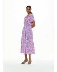 Whistles Blurred Floral Crepe Dress | Lyst UK