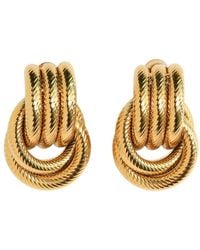 Miss Cecilia The Rope Knot Studs in Metallic | Lyst UK