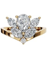 Aya Fine Jewelry Fourteen Kt Oval Diamond Cluster Floral Ring For in ...