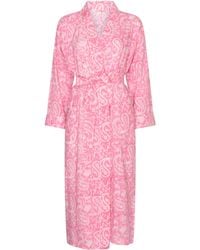 NoLoGo-chic Luxury Quilted Hand Block Printed Robe in Blue | Lyst UK