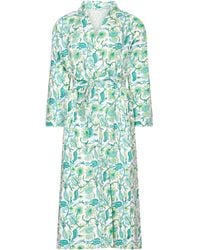 NoLoGo-chic Luxury Quilted Hand Block Printed Robe in Blue | Lyst UK