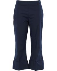 LE COEUR TWINSET Cotton Cropped Trousers in Dark Green (Green) | Lyst