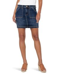 Liverpool Los Angeles Triple Needle Cargo Mini Skirt in Blue | Lyst