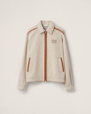 Miu Miu Technical Silk Zipper Blouson Jacket in Black | Lyst Miu Miu Technical Silk Zipper Blouson Jacket in Black | Lyst