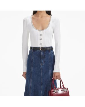 Blue Self-Portrait Tops for Women | Lyst