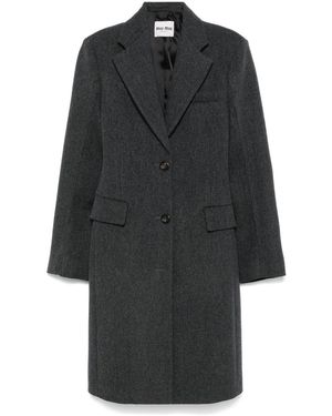 Miu Miu Virgin Wool Coat in Brown | Lyst Miu Miu Virgin Wool Coat in Brown | Lyst