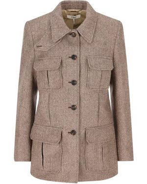 Chloé Herringbone Jackets for Women | Lyst