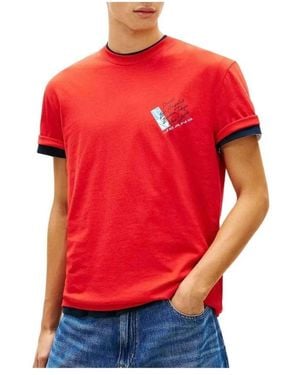 Red Tommy Hilfiger T-shirts for Men | Lyst