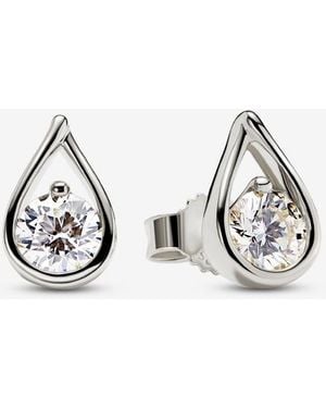 PANDORA Infinite 14K Lab Grown Diamond Earrings in Metallic Lyst UK