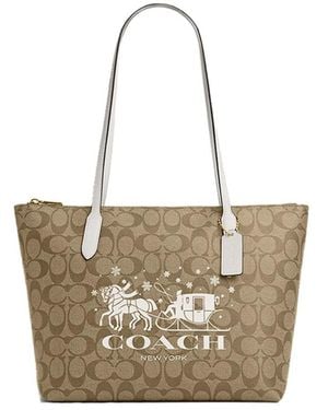 White COACH Tote bags for Women | Lyst