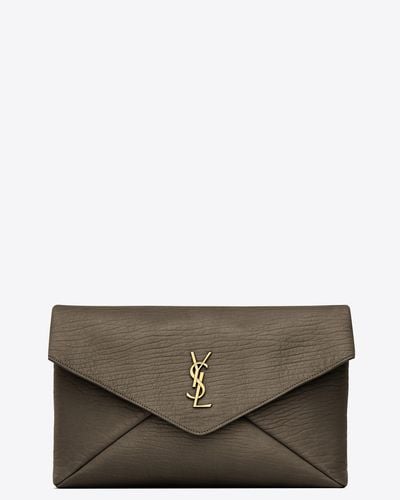 Gray Saint Laurent Clutches and evening bags for Women | Lyst