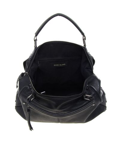 Black Patent Embossed Slouch Handbag | IUCN Water Black Patent Embossed Slouch Handbag | IUCN Water