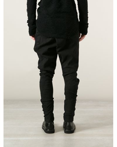 Julius Cotton Loose Fit Trousers in Black for Men - Lyst