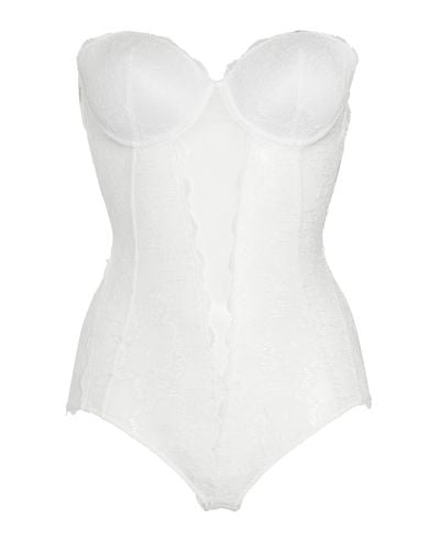 Fashion Forms Lace Strapless Bodysuit In White Lyst