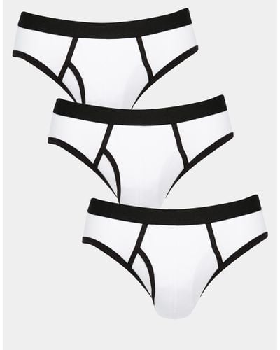 ASOS Cotton 3 Pack Briefs With Contrast Trim Save 20% in White for Men ...
