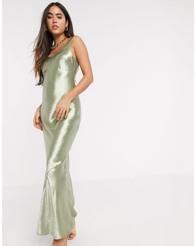 Scoop Back Bias Cut Satin Maxi Dress Dresses Images 2022