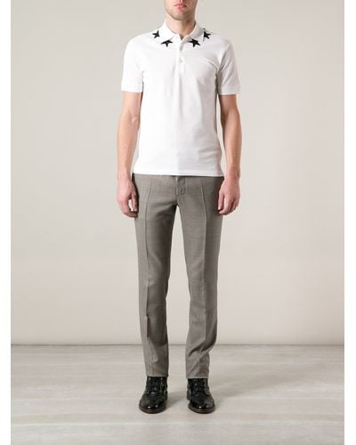 Givenchy Star Print Polo Shirt in White for Men - Lyst