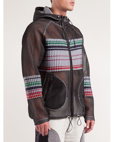 James Long Hooded Mesh Jacket in Black for Men - Lyst
