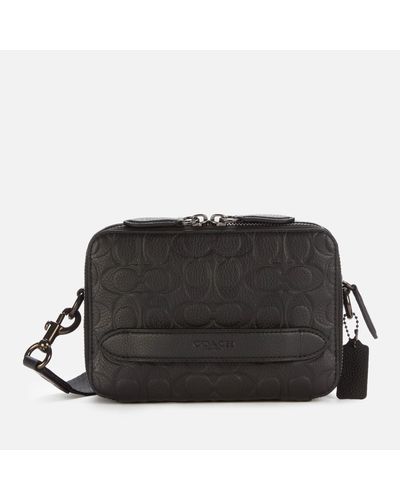 COACH Charter Cross Body Bag In Signature Leather in Black for Men ...