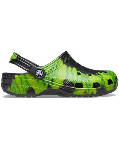 Crocs™ Black / Lime Punch Classic Tie-dye Graphic Clog in Green | Lyst