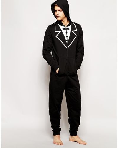 ASOS Onesie With Tuxedo Print in Black for Men | Lyst