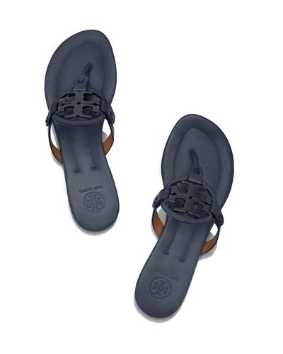 Tory Burch Miller Sandal Leather In Bright Navy Blue Lyst Tory Burch Miller Sandal Leather In Bright Navy Blue Lyst