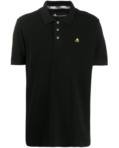 Moose Knuckles Cotton Gold Logo Polo Shirt in Black for Men - Lyst