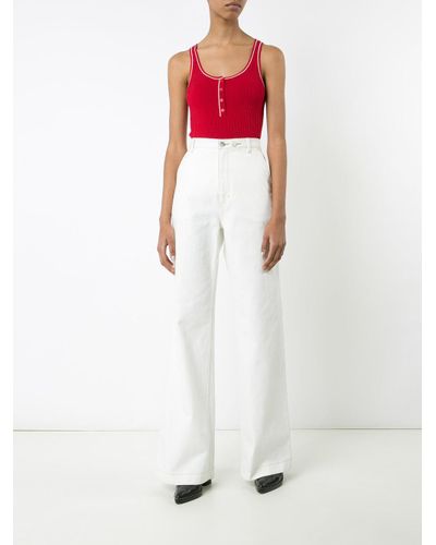 Misha Nonoo Cotton Brigitte Top in Red - Lyst