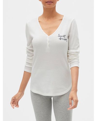 GAP Factory Waffle-knit Henley in Gray - Lyst