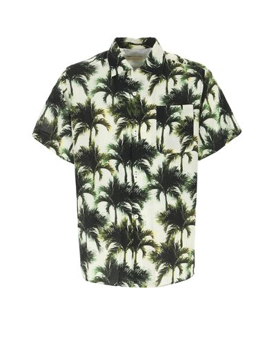 Buscemi Printed Cotton Shirt Nd Uomo in Green for Men - Lyst