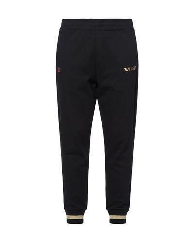 Evisu Cotton Tiger And Brushstroke Daicock Printed Sweatpants in Black ...