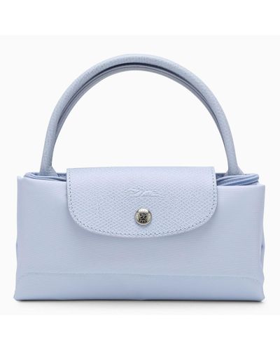 Longchamp Le Pliage Sky Blue Nylon And Leather Bag | Lyst