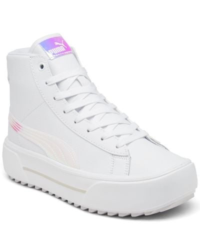 Puma Leather Kaia Mid Top Platform Sneakers From Finish Line In White