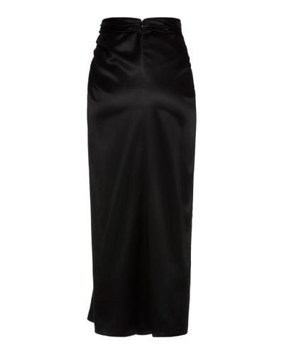 Magda Butrym Leg Slit Silk-blend Midi Skirt in Black - Lyst