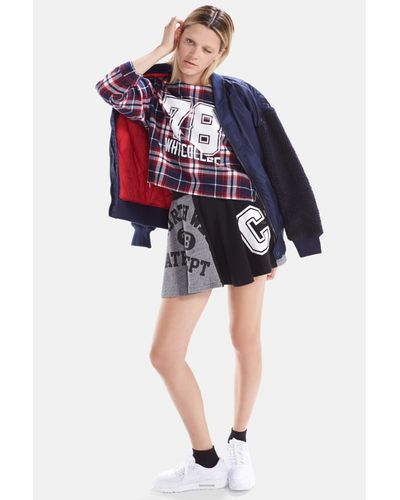Chocoolate Patchwork Cotton Jersey Skirt (women) in Black - Lyst